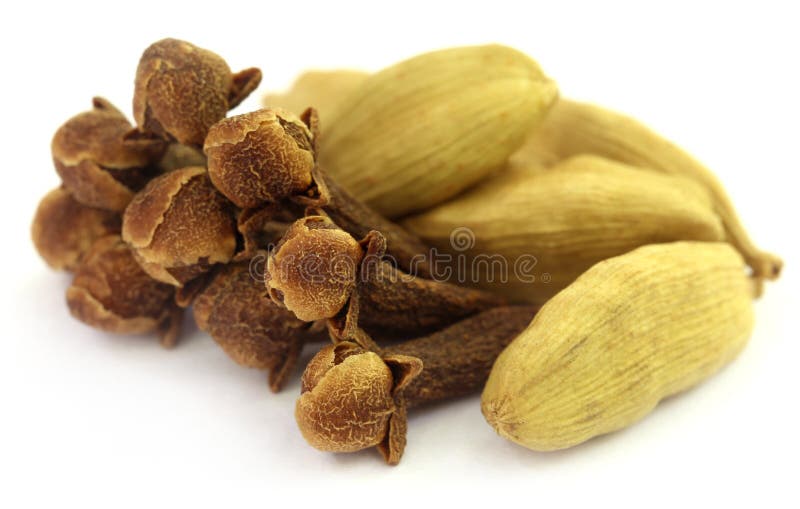 Semillas Del Cardamomo Con Los Clavos Imagen de archivo - Imagen de ...