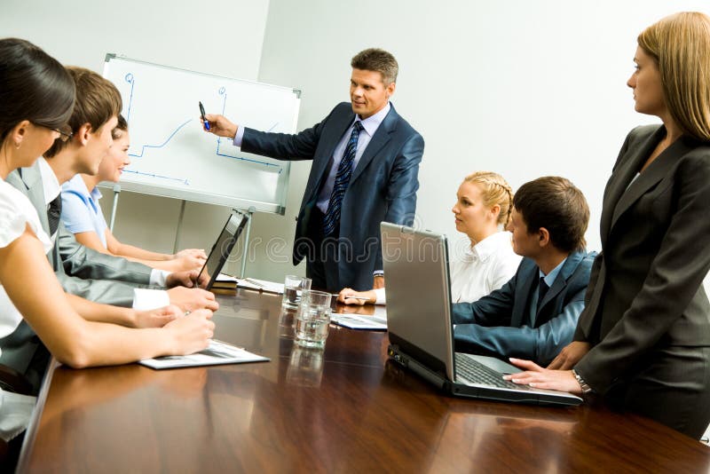 Business People Group at Meeting Seminar Presentation Stock Photo ...