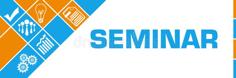 Seminar Blue Stripes Symbols Stock Illustration - Illustration of ...