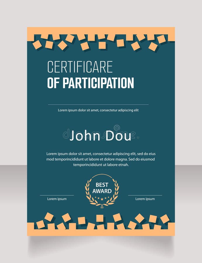 Seminar Certificate Design Template Stock Vector - Illustration of ...