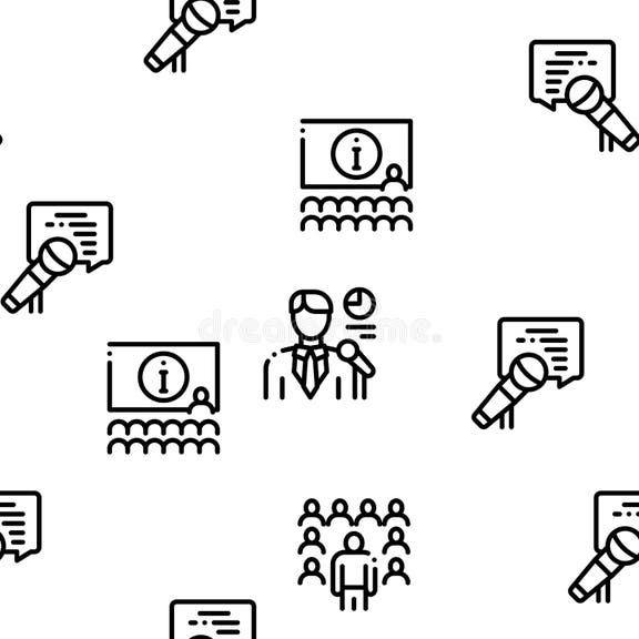 Seminar Conference Seamless Pattern Vector Stock Vector - Illustration ...