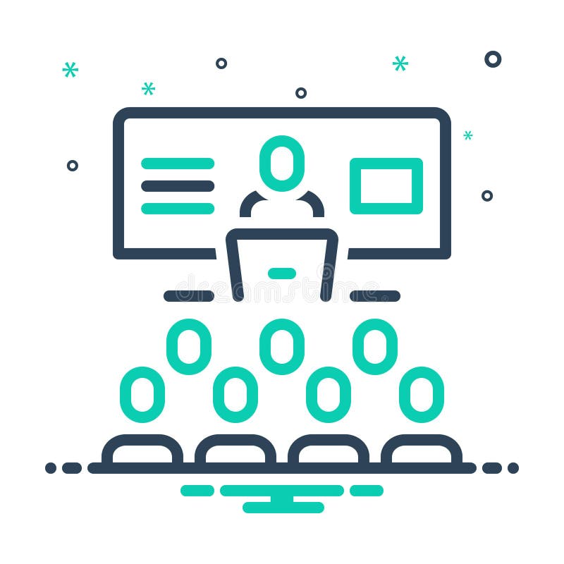 Mix Icon for Seminar, Demonstration and Audience Stock Vector ...