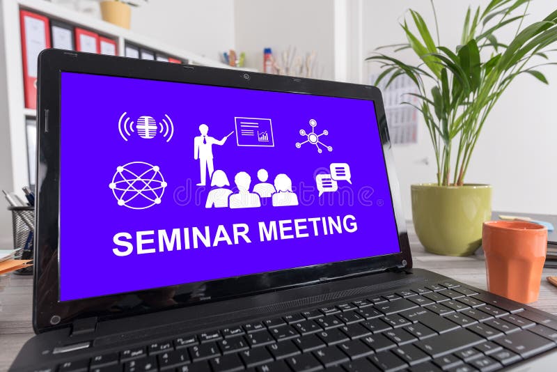 Seminar Meeting Concept on a Laptop Stock Image - Image of symposium ...