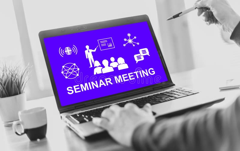 Seminar Meeting Concept on a Laptop Screen Stock Photo - Image of ...