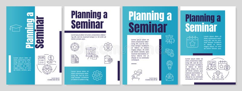 Planning Seminar Blue Brochure Template Stock Vector - Illustration of ...