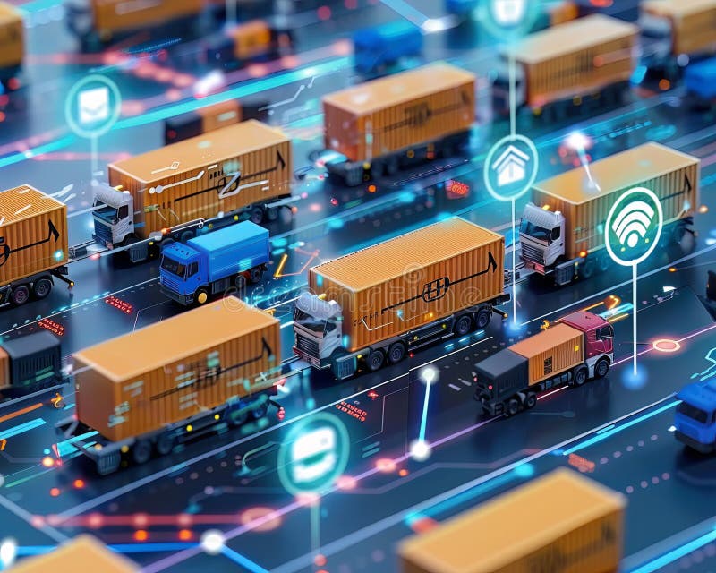 Logistics Trends Process Chart Infographics with 7 Step Segments ...