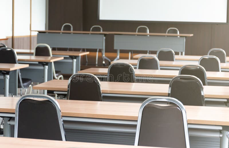 Seminar Room with a Speaker Table in the Middle of the Stage Stock ...
