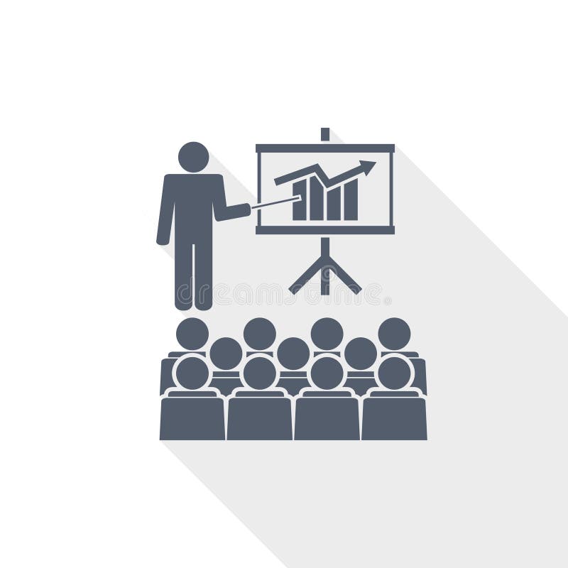 Seminar Vector Icon, Presentation and Training Concept Flat Design ...