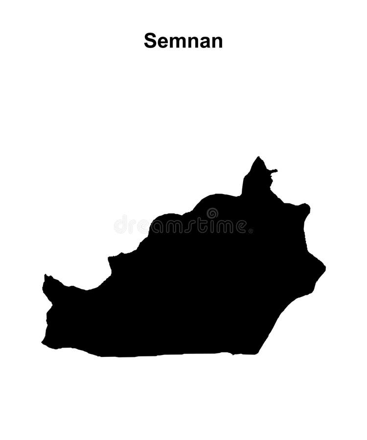 Semnan outline map stock illustration. Illustration of border - 360436389