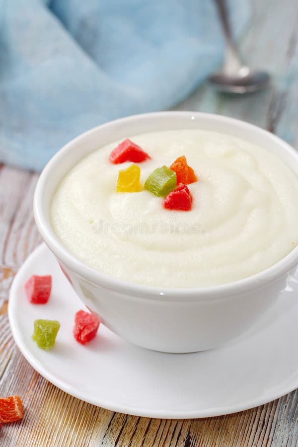 Semolina with Candied Fruit Stock Photo - Image of full, healthy: 87533252