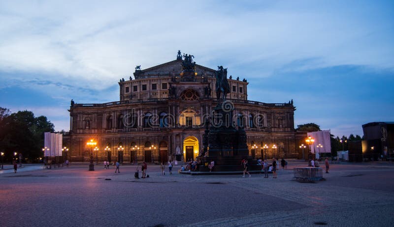 Semper Opera Dresden editorial image. Image of sunset - 259821975