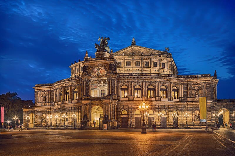 Saxon State Opera House At Theaterplatz In Dresden Stock Photo - Image ...