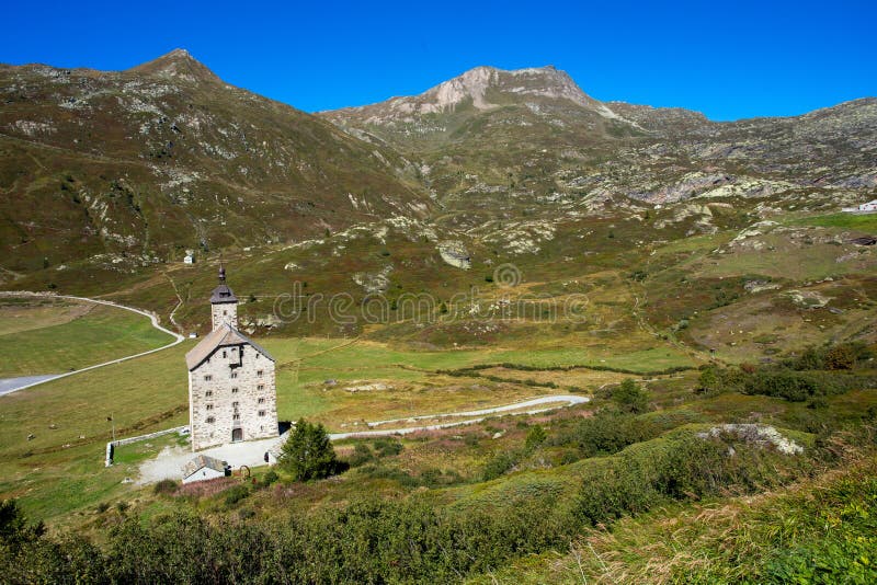 Sempione Pass Border between Switzerland and Italy Stock Image - Image ...