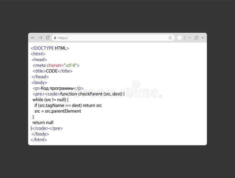 Finestra Del Browser Realistica Con Il Codice Css. Semplice Codice HTML ... Finestra Del Browser Realistica Con Il Codice Css. Semplice Codice HTML ...