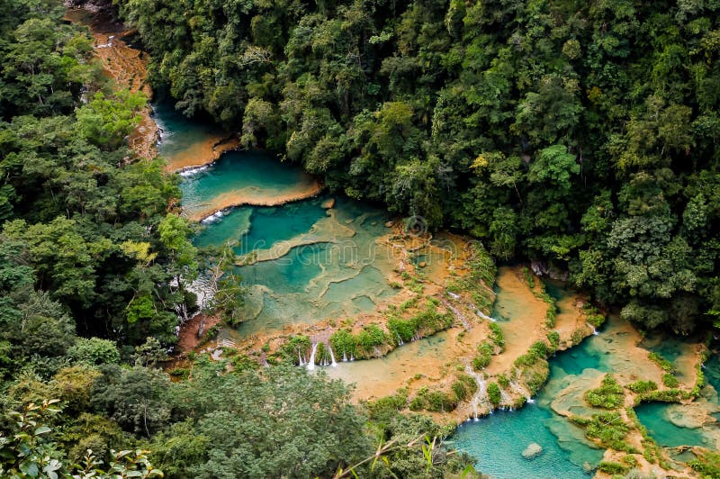 Beatiful Cascades National Park In Guatemala Semuc Champey At Sunset ...