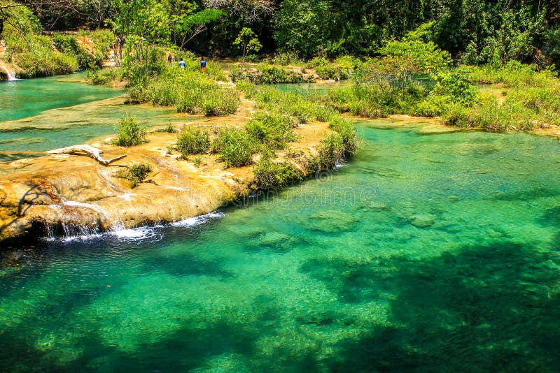 Semuc Champey Natural Pools and .its Turquoise Waters from Riverside ...