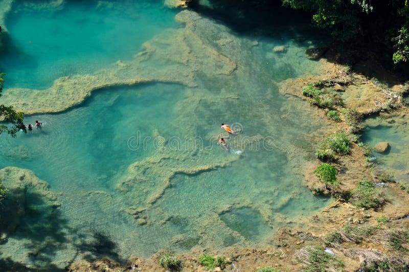 Semuc Champey Natural Swimming Pools, Guatemala Stock Image - Image of ...