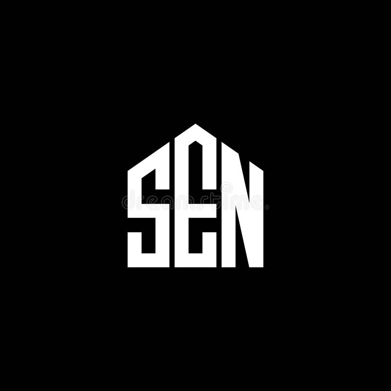SEN Letter Logo Design on BLACK Background. SEN Creative Initials ...