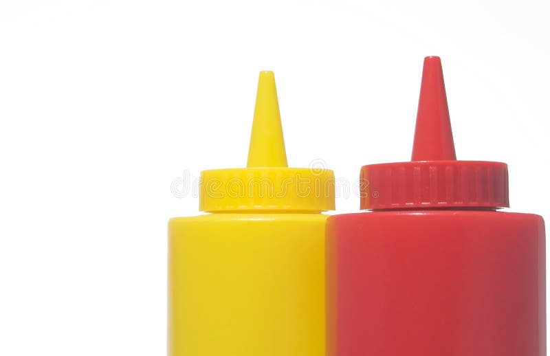 Senap- och Ketchupflaskor arkivfoto. Bild av klämma, senap - 3171806