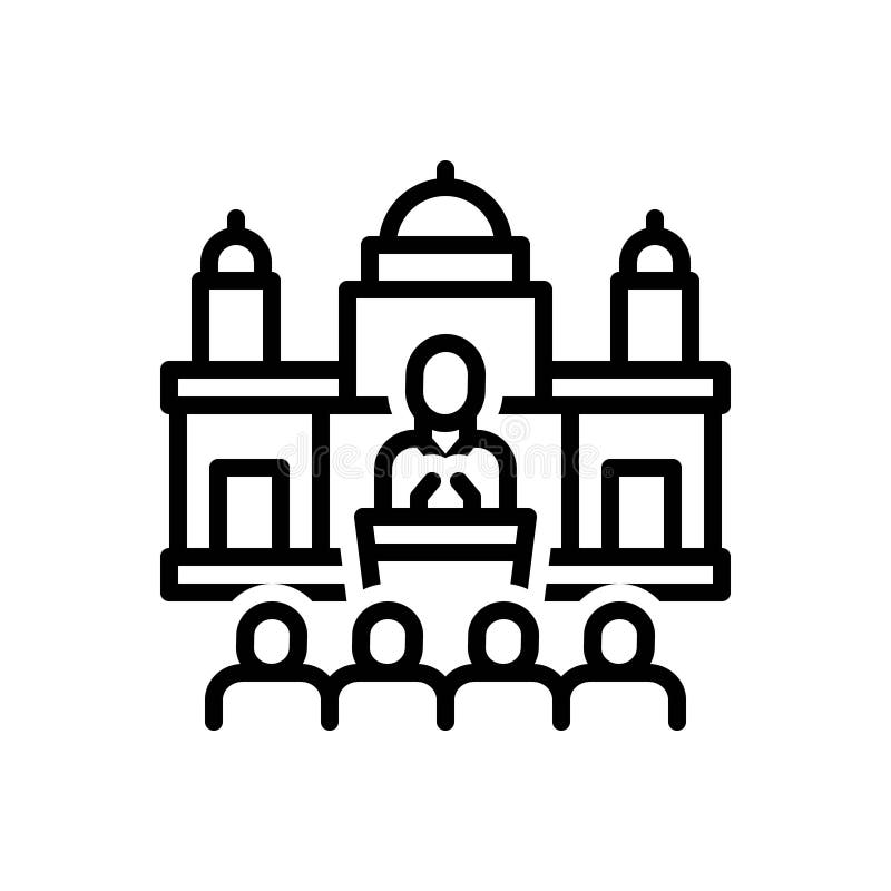 Black Line Icon for Senate, Assembly and Committee Stock Illustration ...
