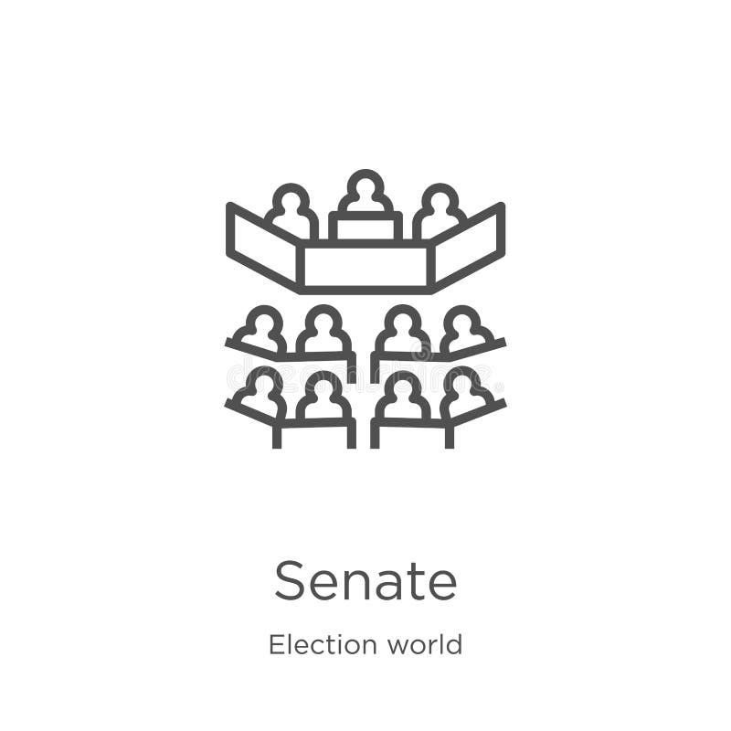 Senate Icon Vector from Election World Collection. Thin Line Senate ...