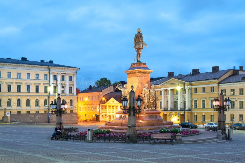 Senate square at night stock image. Image of landmark - 86196691