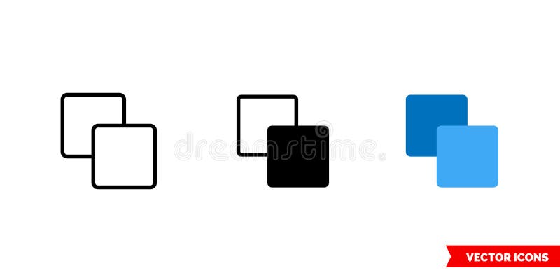 Send Backward Icon of 3 Types Color, Black and White, Outline. Isolated ...