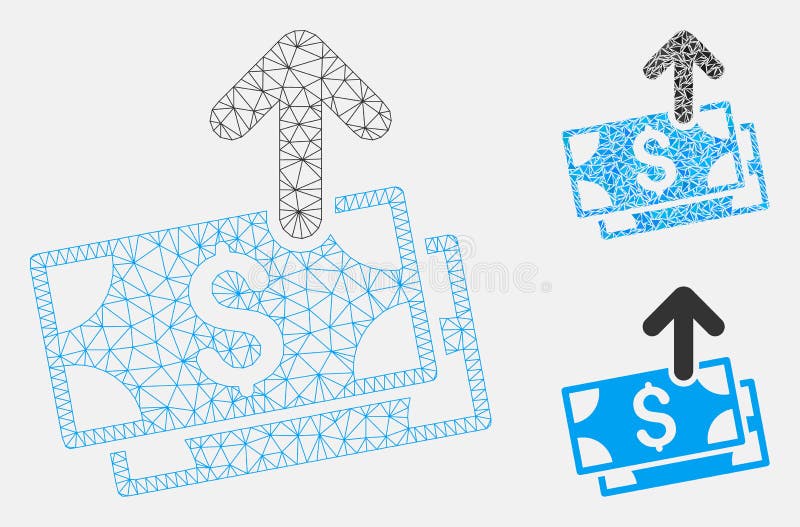 Send Banknotes Vector Mesh 2D Model and Triangle Mosaic Icon Stock ...