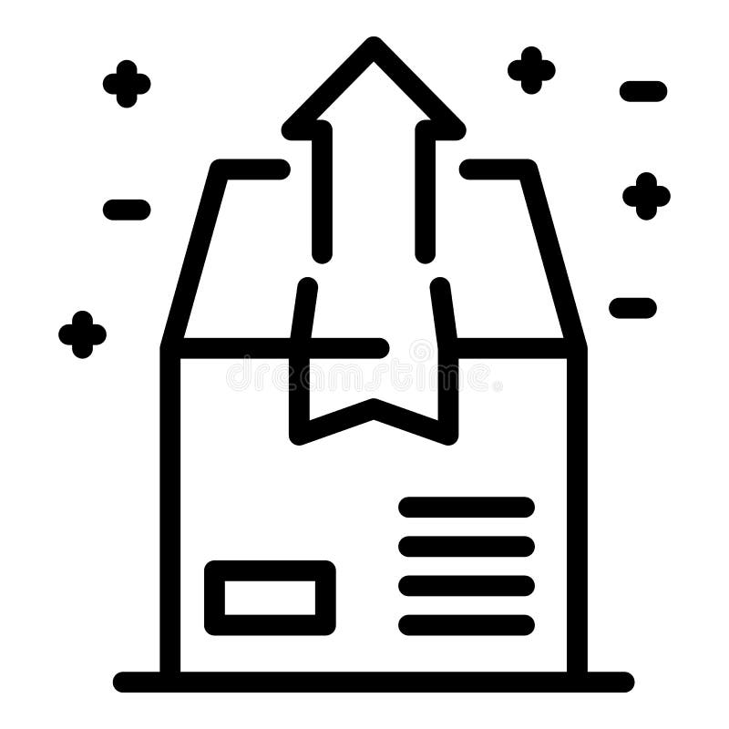 Send Box Icon, Outline Style Stock Vector - Illustration of received ...