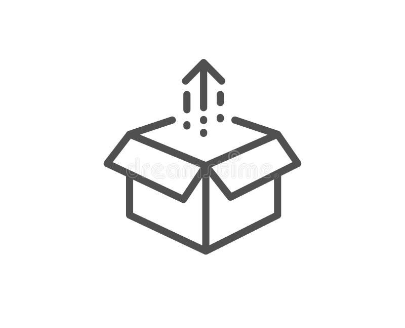 Send Box Line Icon. Open Delivery Parcel Sign. Cargo Package. Vector ...