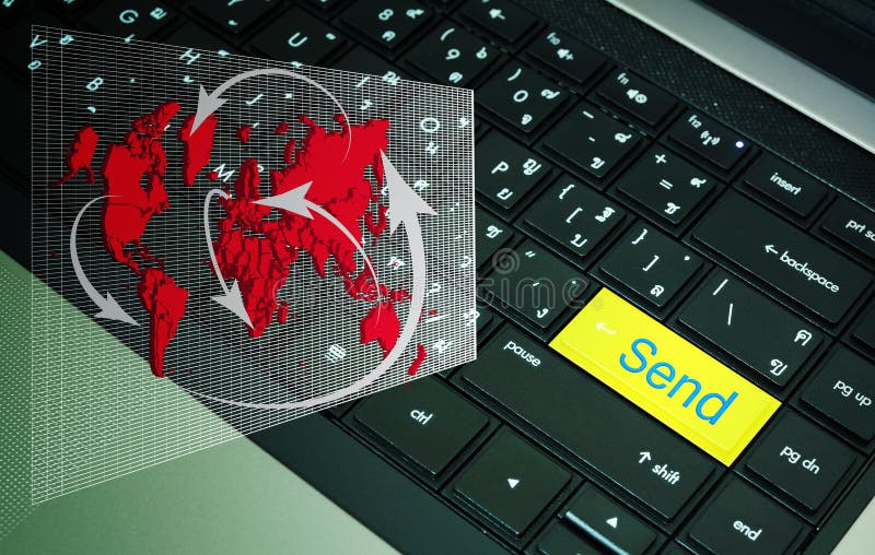 Send Key on Keyboard of Laptop Computer. Stock Illustration ...