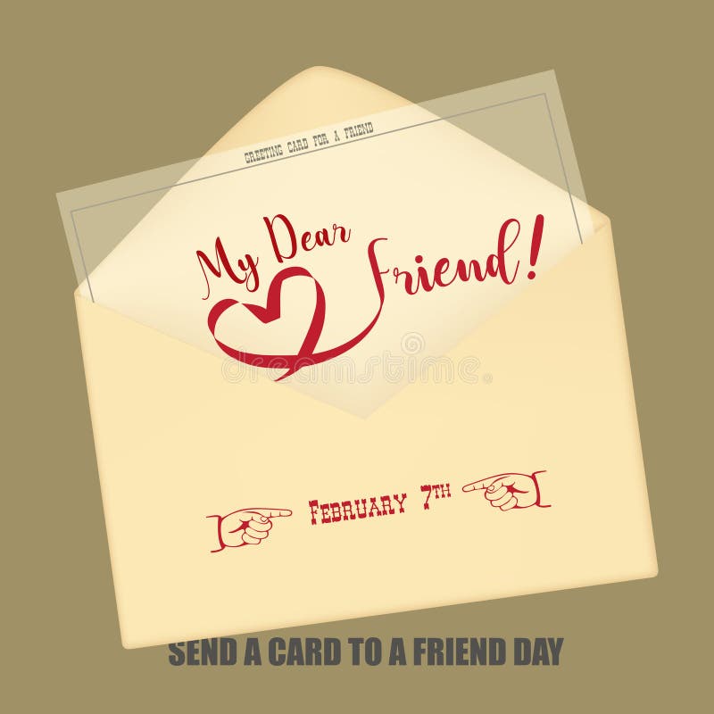 Send a Card To a Friend Day Stock Vector - Illustration of vector ...