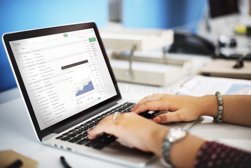 Send Email Business Chart Attachment Report Concept Stock Image - Image ...
