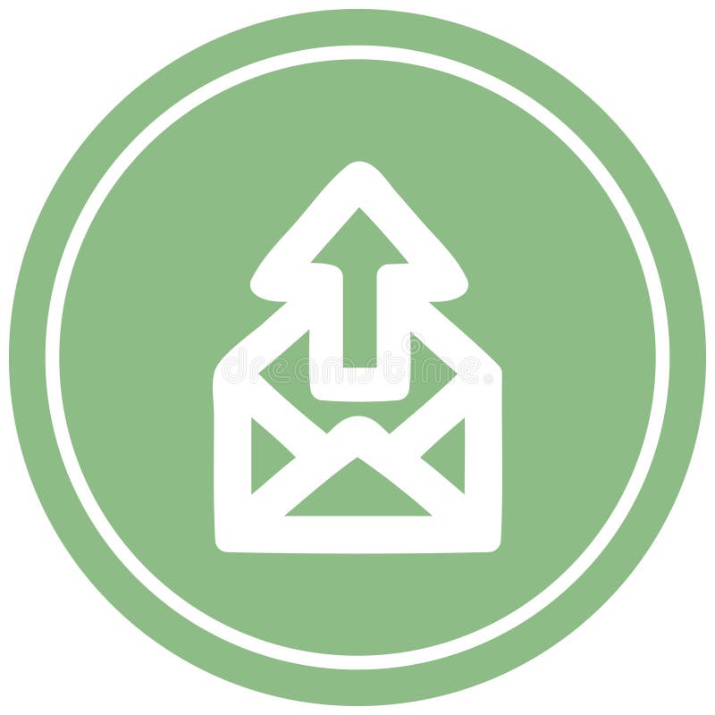 Send Email Circular Icon Symbol Stock Vector - Illustration of circular ...