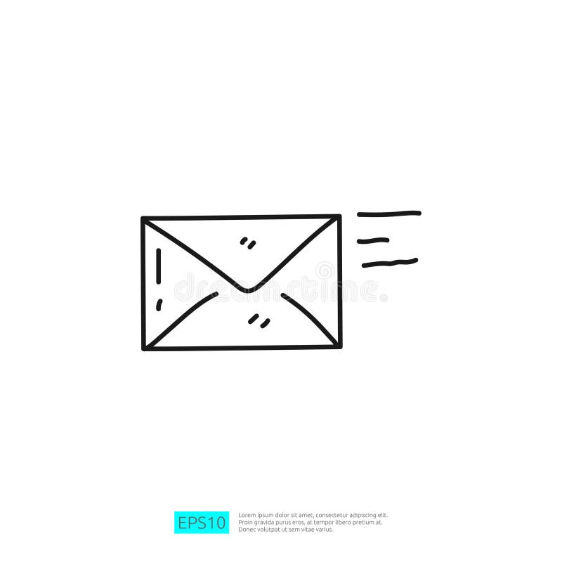 Send Email Doodle Icon Doodle Stock Vector - Illustration of drawing ...