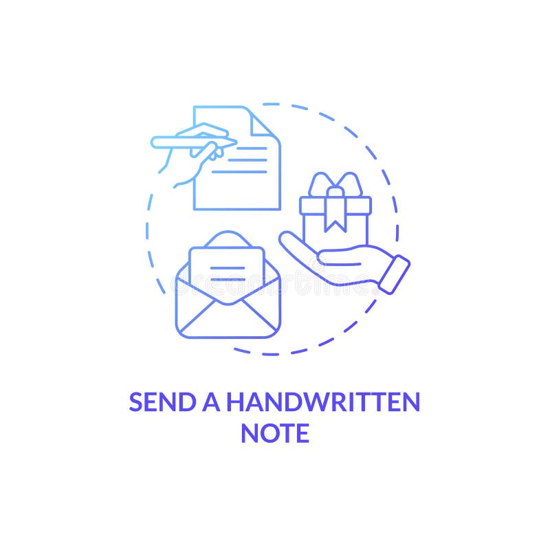 Send Handwritten Note Blue Gradient Concept Icon Stock Vector ...