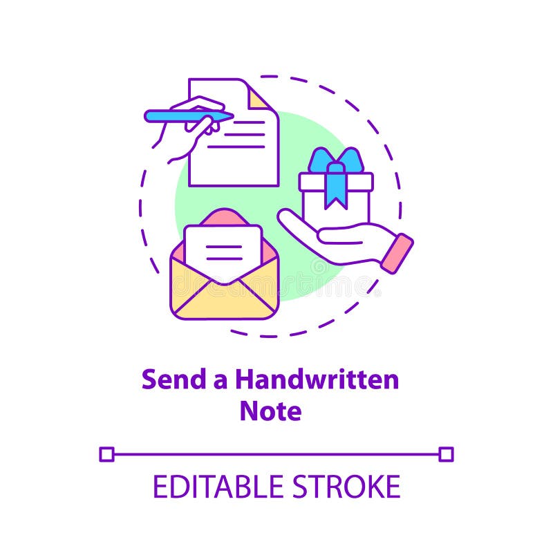 Send Handwritten Note Concept Icon Stock Vector - Illustration of ...