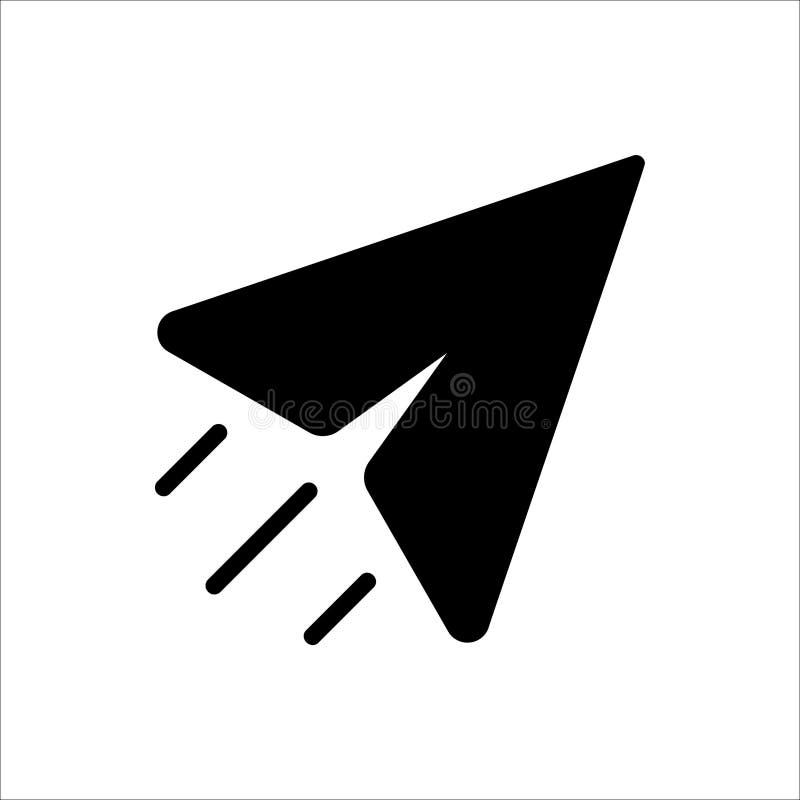 Send Icon in the Form of a Paper Airplane Flying with Air Stripes Stock ...