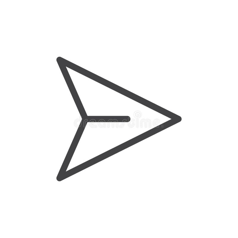 Send Icon Thin Outline Art Symbol Stock Vector - Illustration of flat ...