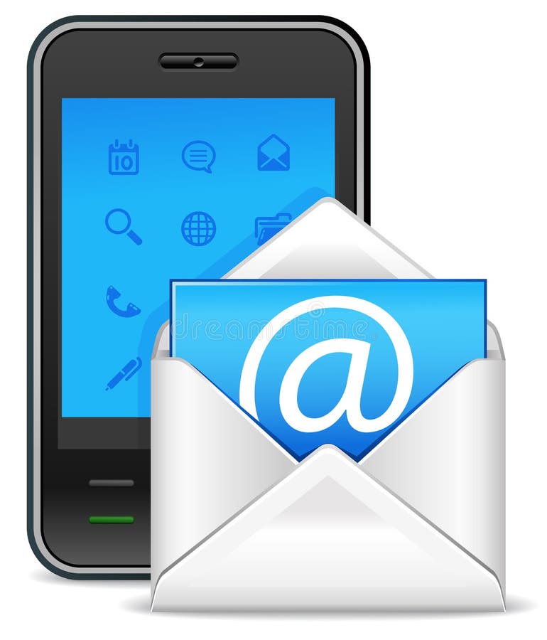 Send a Letter Icon - Mobile Phone Stock Vector - Illustration of ...