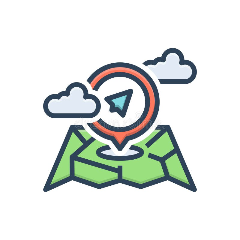 Color Illustration Icon for Send Location, Map and Direction Stock ...