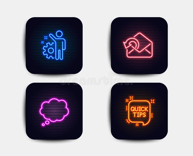 Send Mail, Comic Message and Employee Icons. Quick Tips Sign. Sent ...