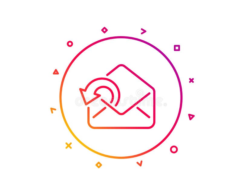 Send Mail Download Line Icon. Sent Messages Correspondence Sign. Vector ...