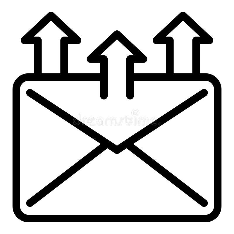 Send Mail Request Icon, Outline Style Stock Vector - Illustration of ...