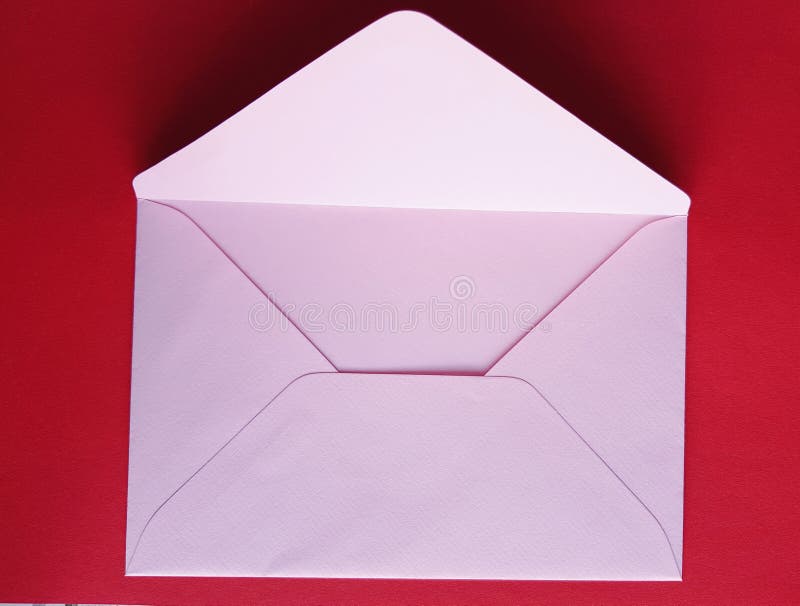 Send Me a Letter. an Empty Envelope Over Red Background. Stock Image ...