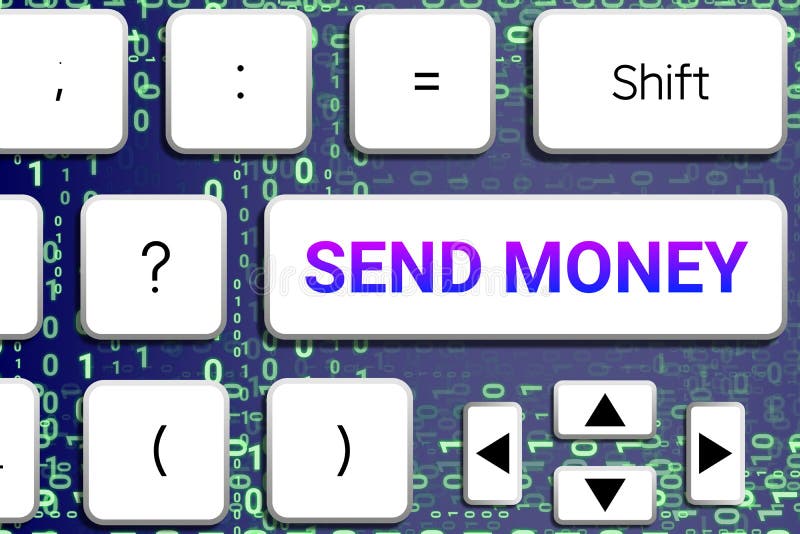 Send Money Button on Key Board and Code Numbers Stock Illustration ...