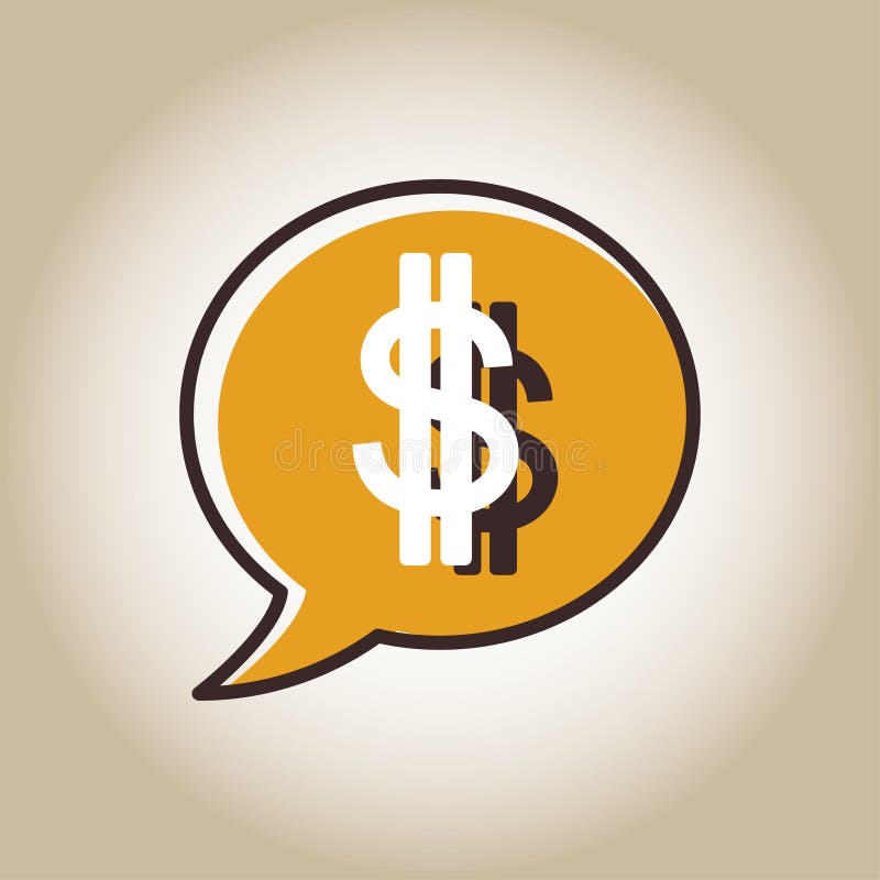 Send Money Icon. Dollar in Speech Bubble Vector Illustration Design ...