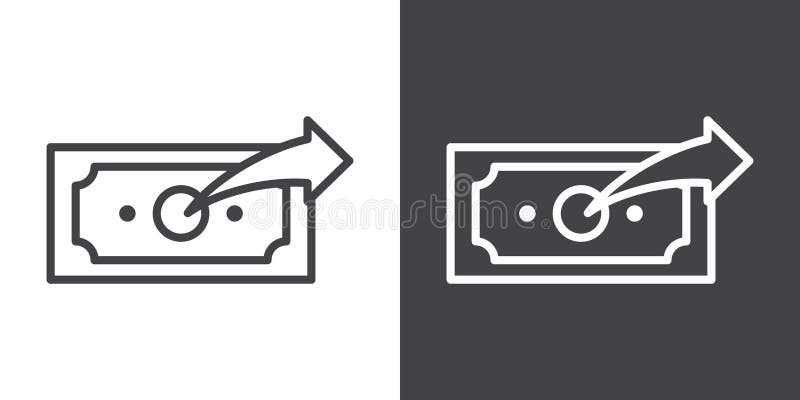 Send Money Icon Flat Vector Set Outline Stock Illustration ...