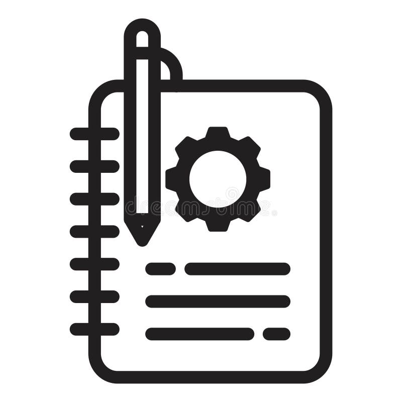 Notebook Line Icon Technical Symbol Stock Vector - Illustration of ...