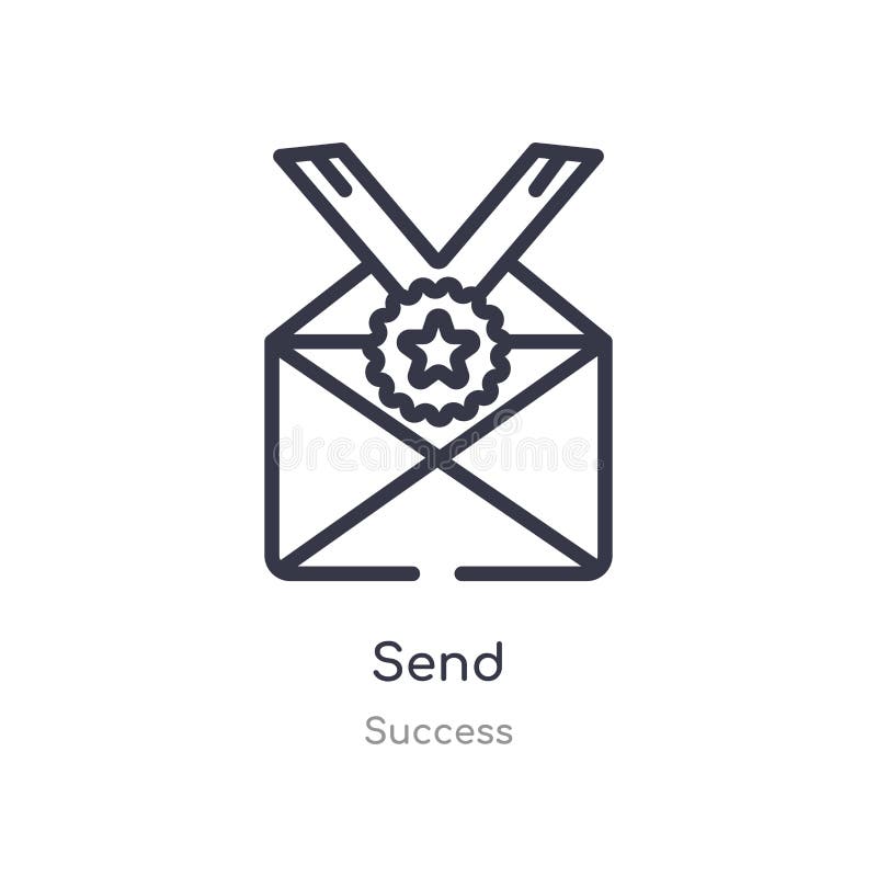 Send Outline Icon. Isolated Line Vector Illustration from Success ...